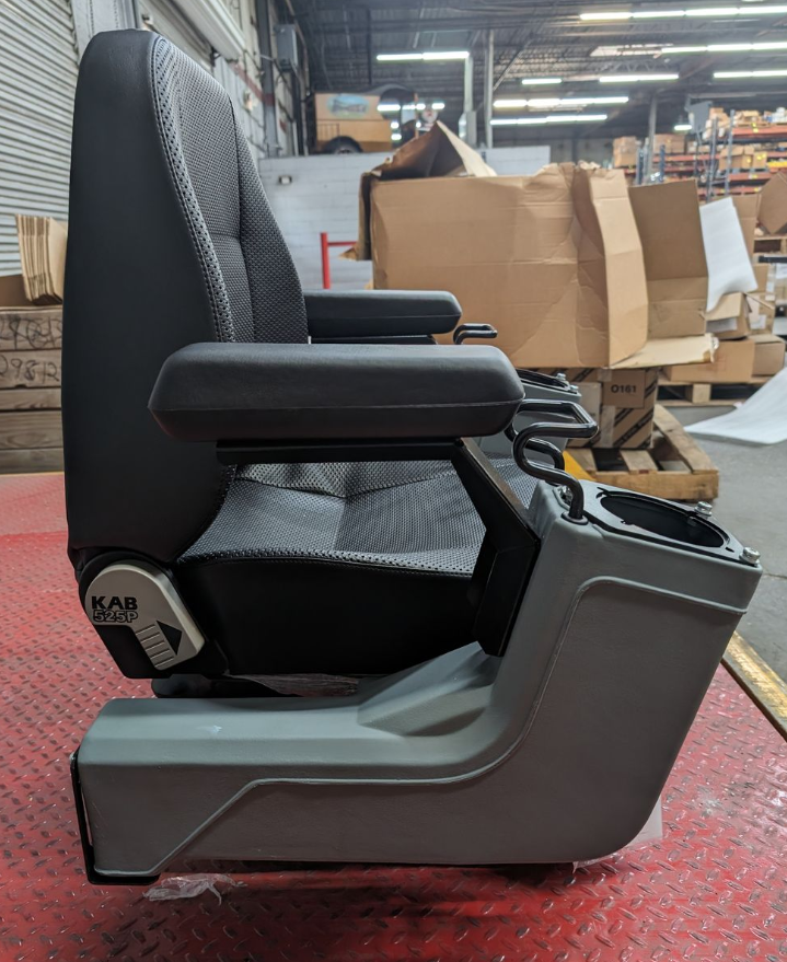 KAB 525P Black Vinyl Mechanical Suspension Construction Seat with ...