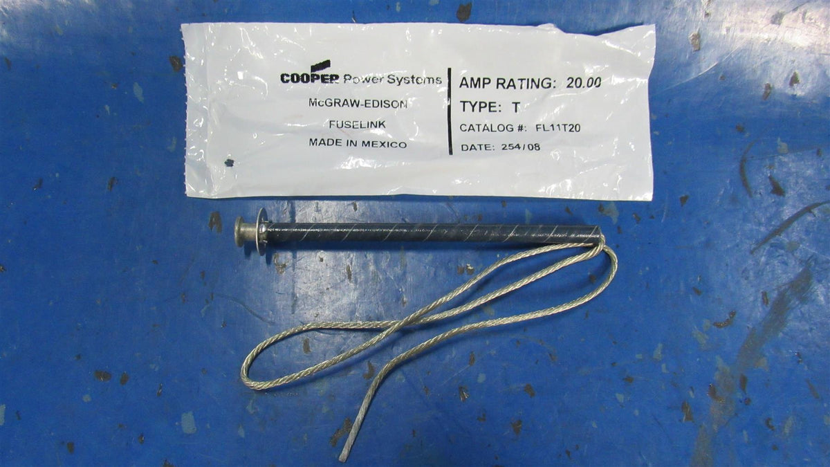 Cooper Power Systems FL11T20 Fuse Link T 20A Slow Speed Fuselink Edison ...