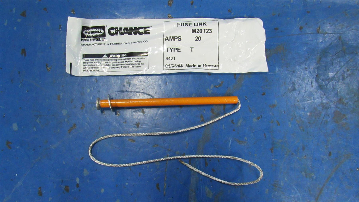 Hubbell M20T23 Fuse Link T 20A Slow Speed Solid Head 23' | getexcess