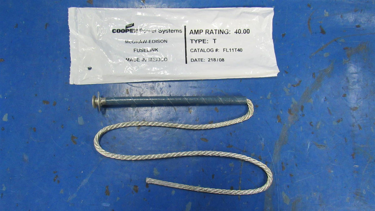 Cooper Power Systems FL11T40 Fuse Link T 40A Slow Speed 23' Fuselink ...