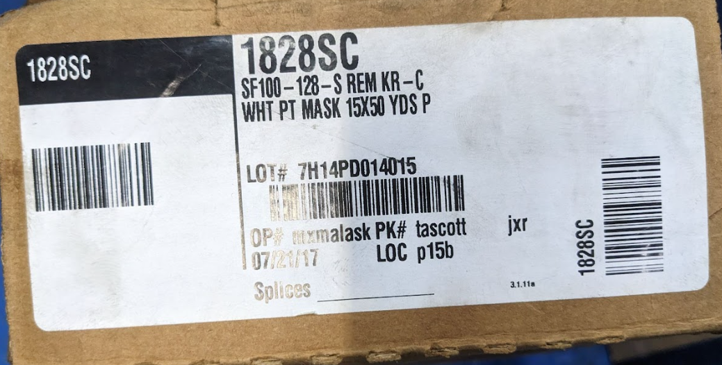 Avery Dennison SF 100 White Paint Mask Stencil Film 1828SC 15” x 50 ...